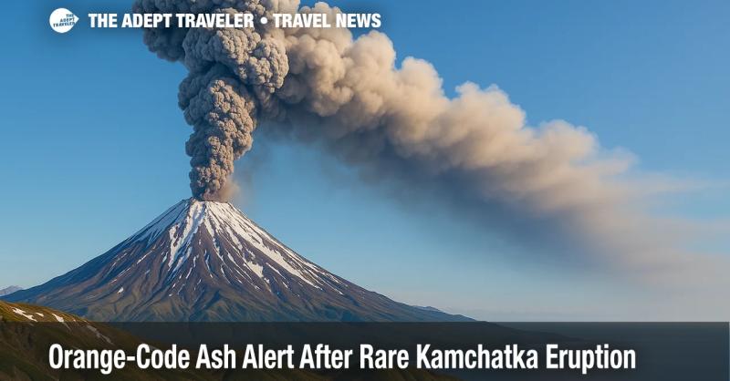 Orange-Code Ash Alert After Rare Kamchatka Volcano Eruption