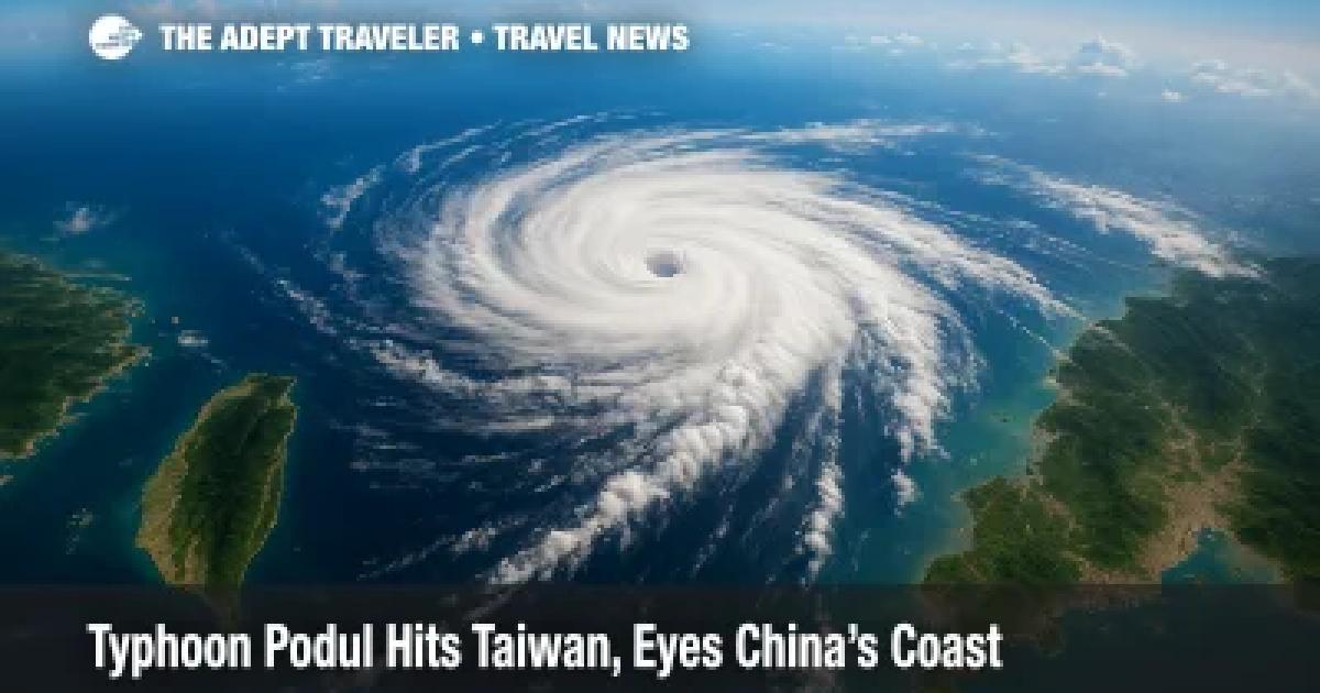 Typhoon Podul Hits Taiwan, Eyes China's Coast