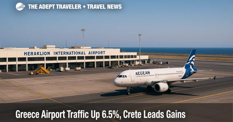 Greece airport traffic up 6.5%, Crete leads gains