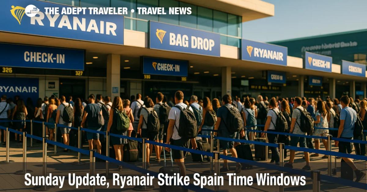 Sunday update, Ryanair strike Spain time windows