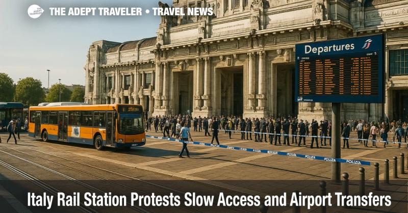Italy rail station protests slow access and airport transfers