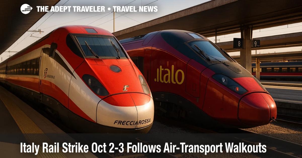 Italy rail strike October 2-3 follows Friday's air-transport walkouts