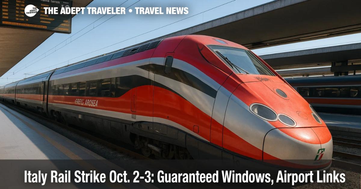 Italy rail strike Oct. 2-3: guaranteed windows, airport links