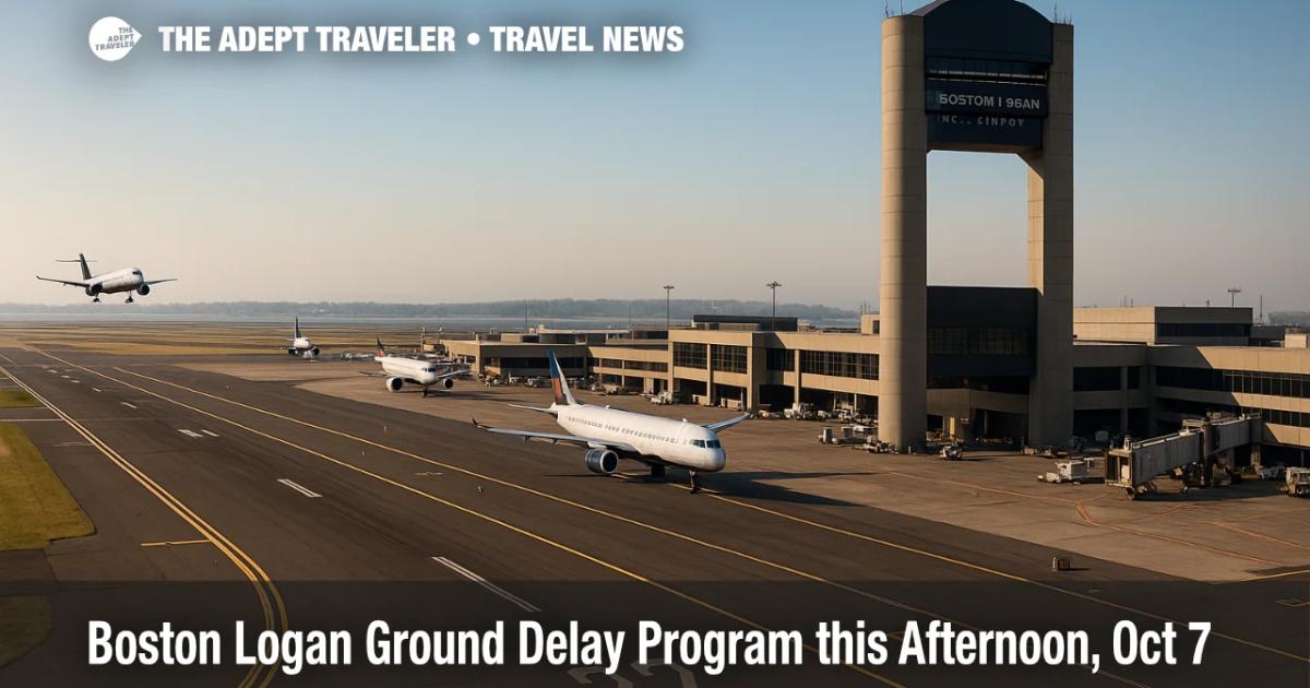 Boston Logan GDP this afternoon as runway work compresses arrivals
