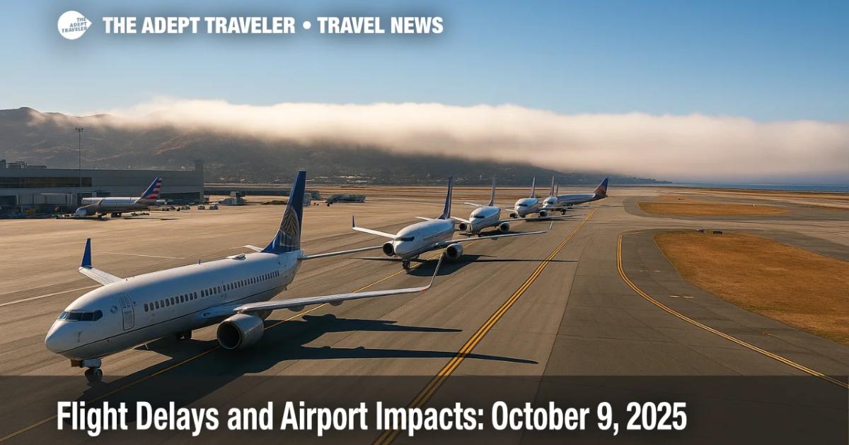 Flight delays and airport impacts: October 9, 2025