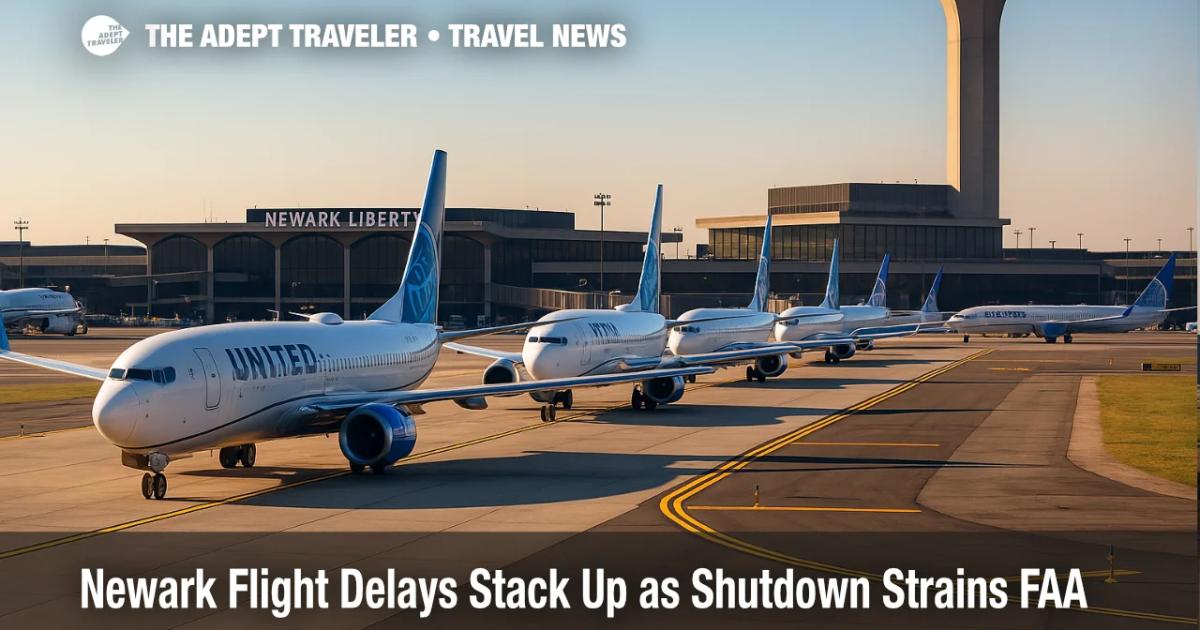 Newark flight delays stack up as shutdown strains FAA staffing