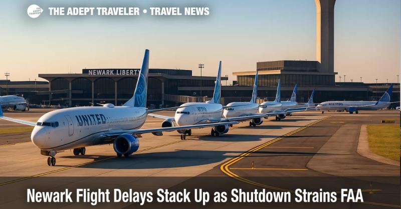 Newark flight delays stack up as shutdown strains FAA staffing