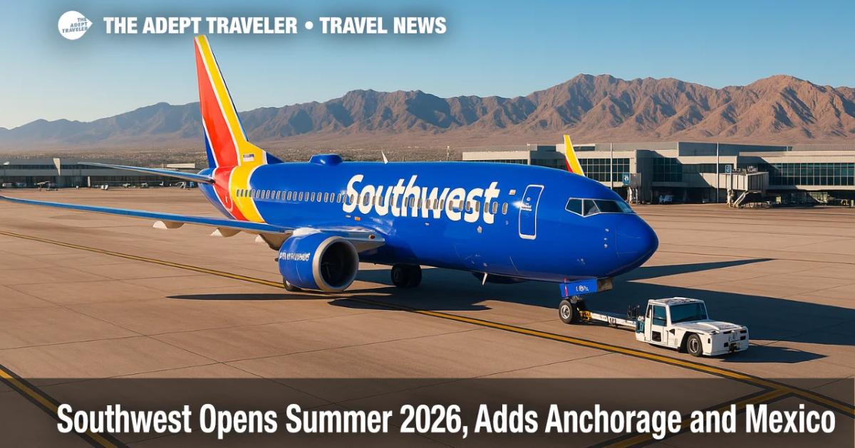 Southwest opens summer 2026, adds Anchorage and Mexico