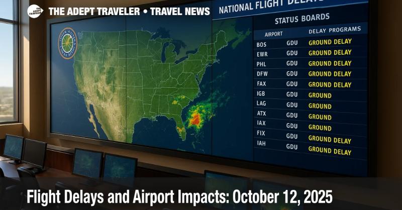 Flight delays and airport impacts: October 12, 2025