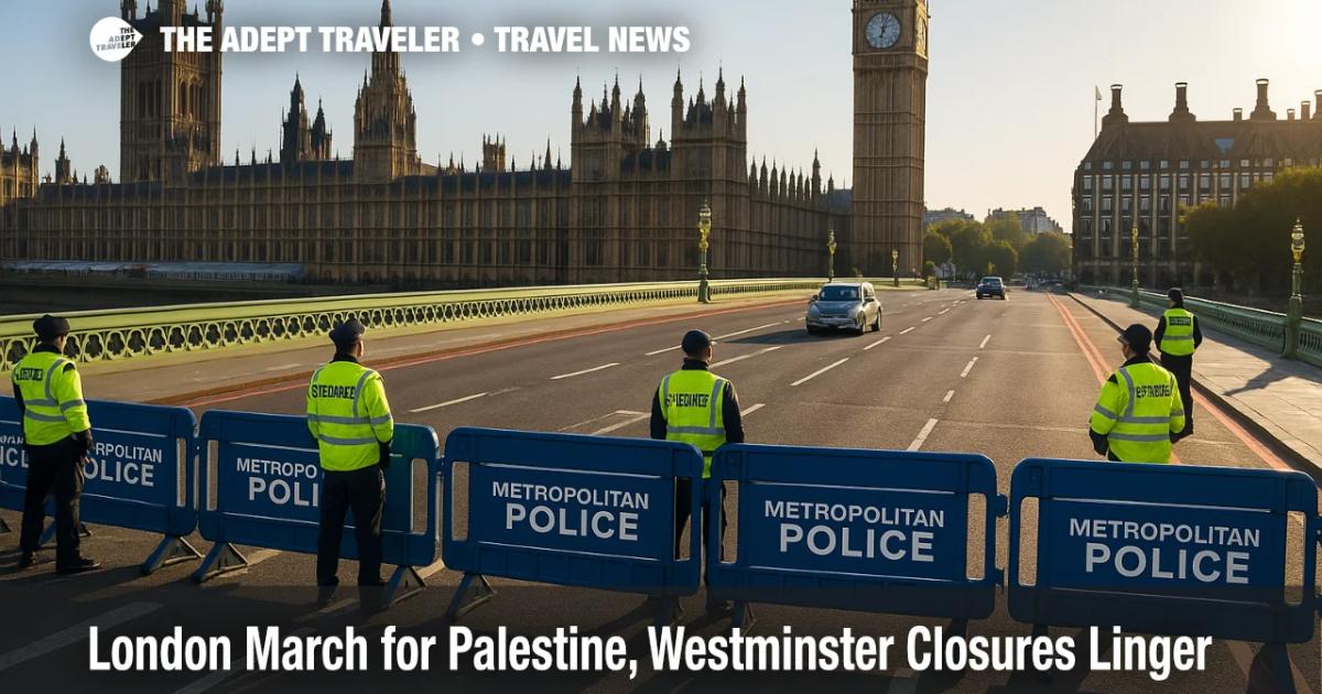 London March for Palestine, Westminster closures linger