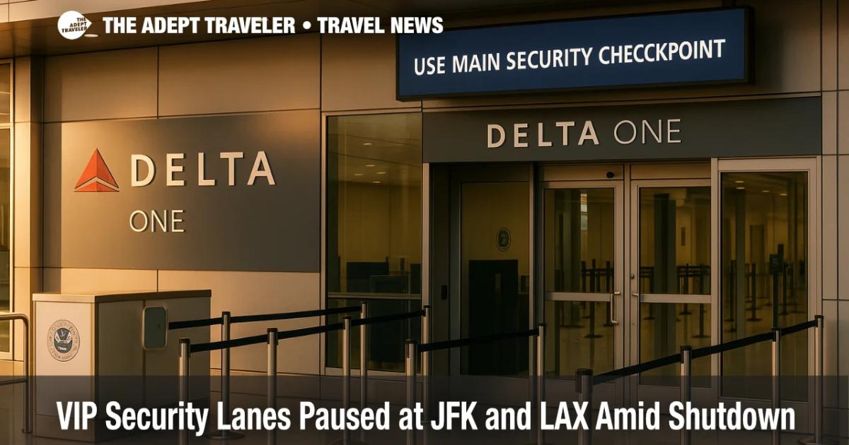 VIP Security Lanes Paused at JFK and LAX Amid Shutdown