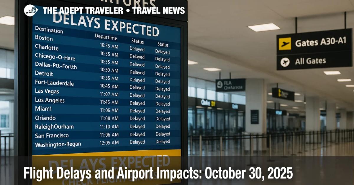 Flight Delays and Airport Impacts: October 30, 2025