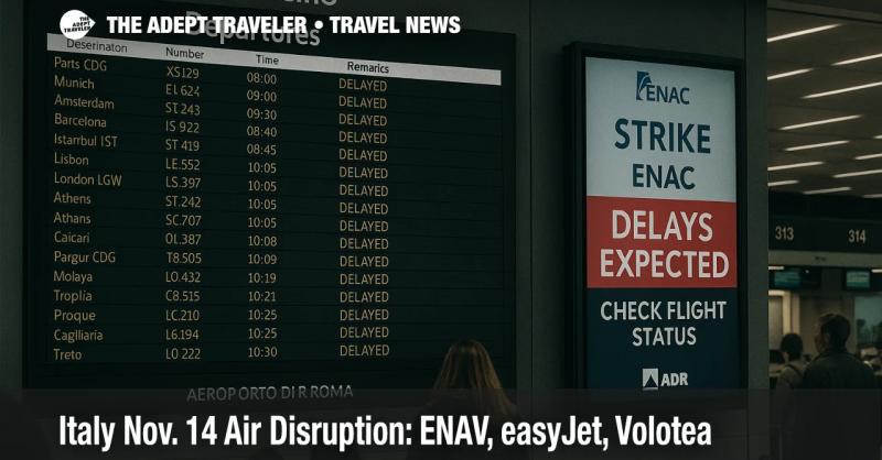 Italy Nov. 14 Air Disruption: ENAV, easyJet, Volotea