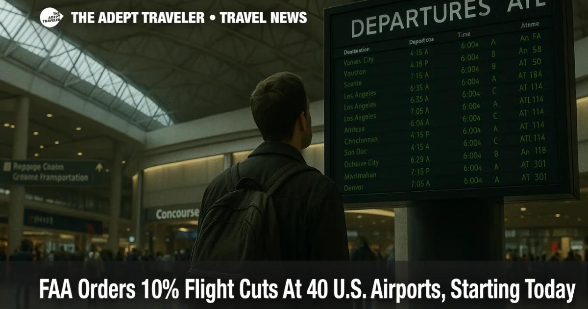 FAA Orders 10% Flight Cuts At 40 U.S. Airports, Starting Today