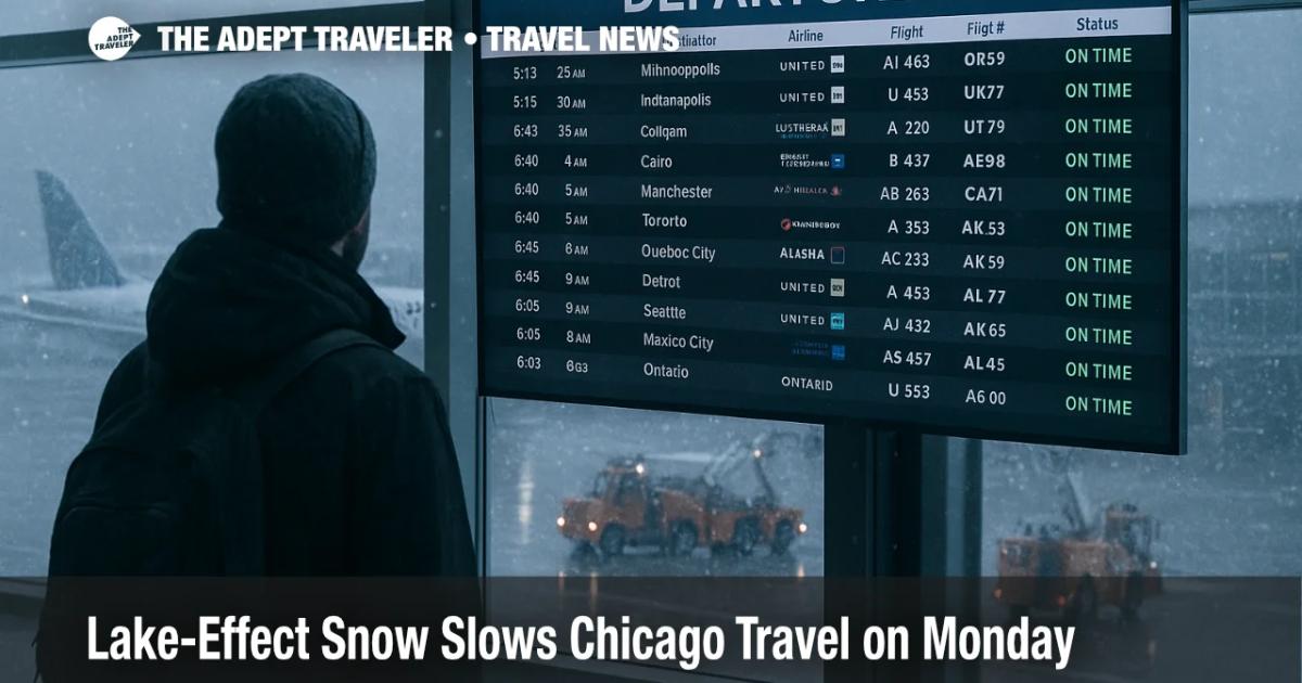 Lake-Effect Snow Slows Chicago Travel on Monday
