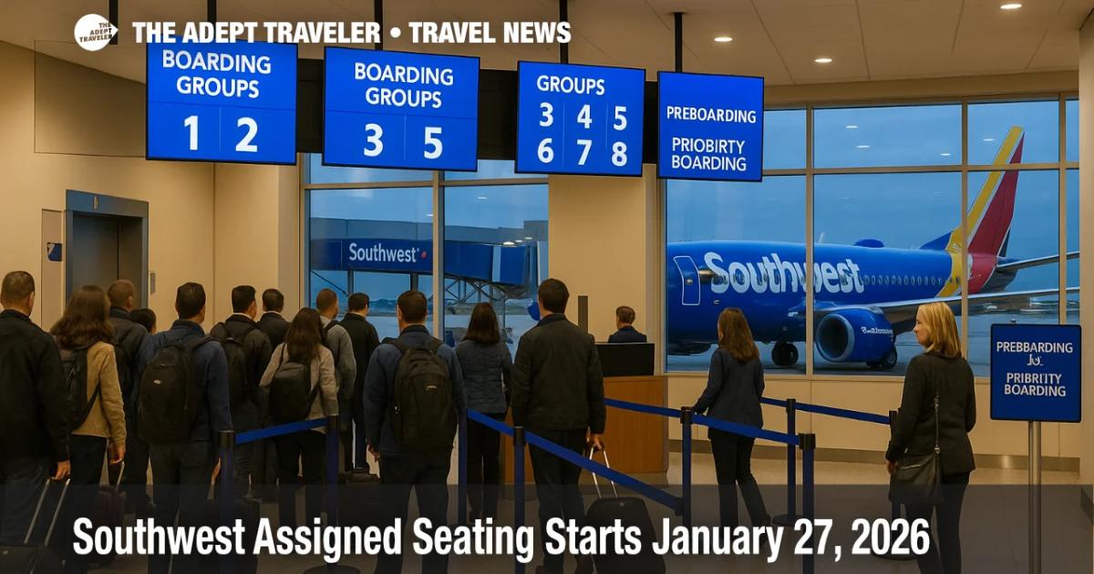 Southwest Assigned Seating Starts January 27, 2026