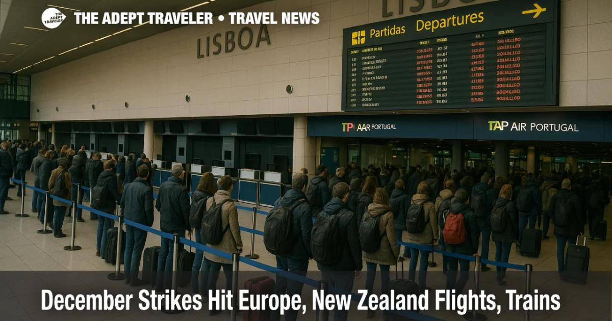 December Strikes Hit Europe, New Zealand Flights, Trains