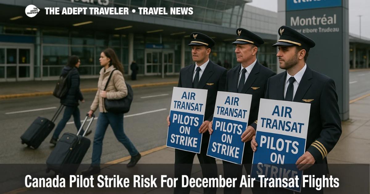 Canada Pilot Strike Risk For December Air Transat Flights