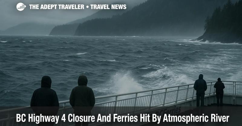 BC Highway 4 Closure And Ferries Hit By Atmospheric River