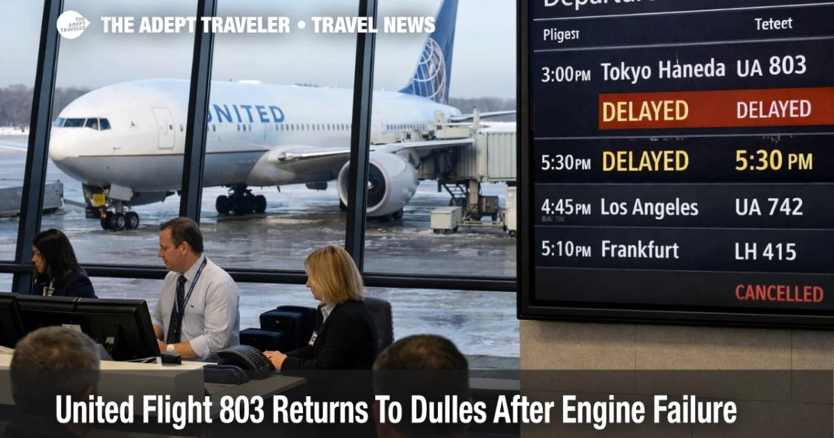 United Flight 803 Returns To Dulles After Engine Failure