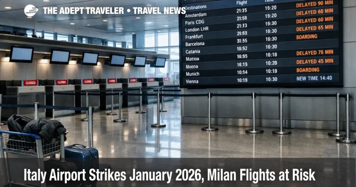 Italy Airport Strikes January 2026, Milan Flights at Risk