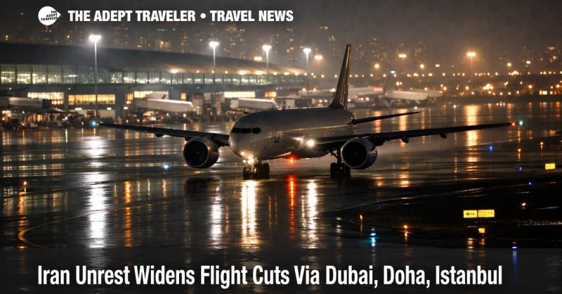 Iran Unrest Widens Flight Cuts Via Dubai, Doha, Istanbul