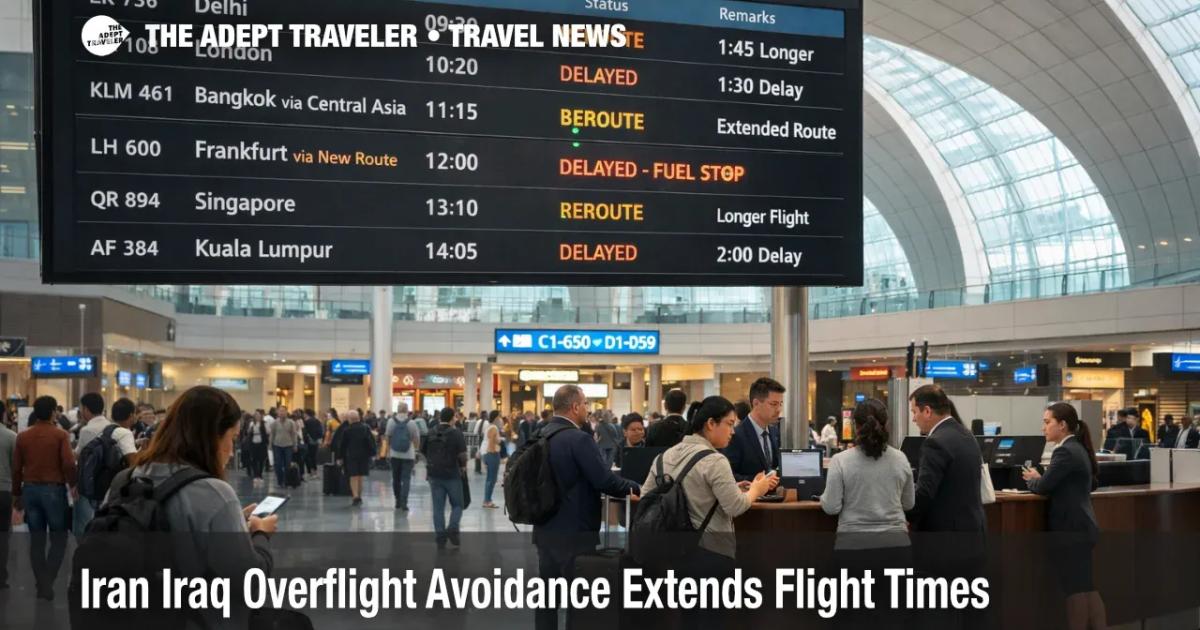 Iran Iraq Overflight Avoidance Extends Flight Times